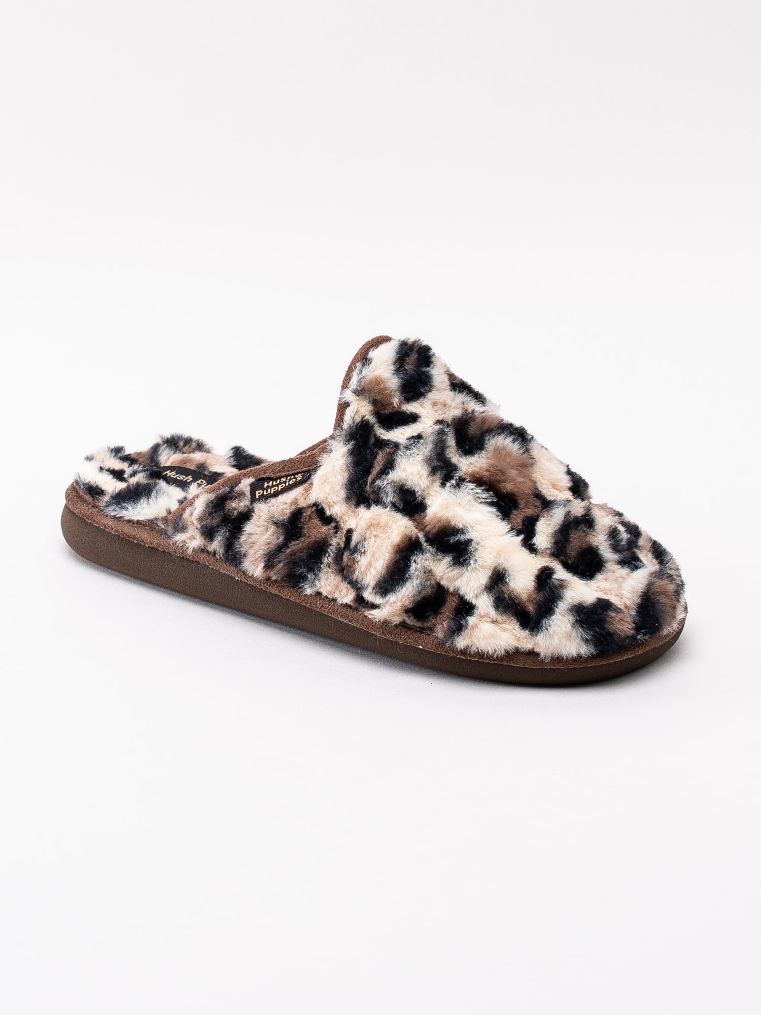 Köp Hush Puppies - 4906 - Mysiga leopard-mönstrade tofflor i fuskpäls ...