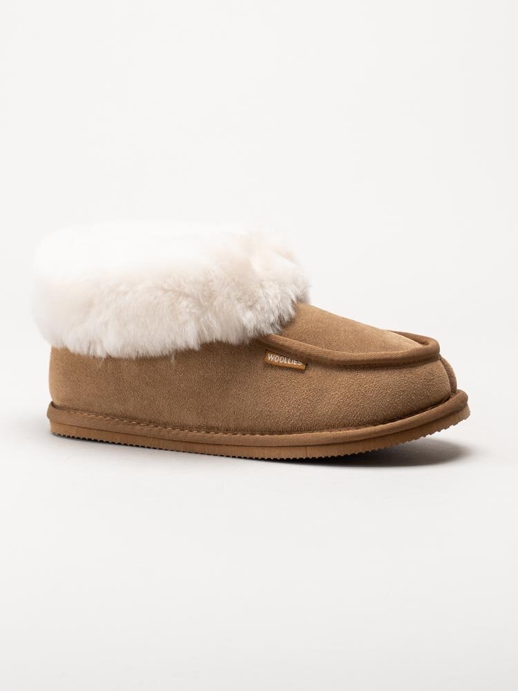 Köp Wollies - Classico Suede - Ljusbruna slip on fårskinnstofflor ...
