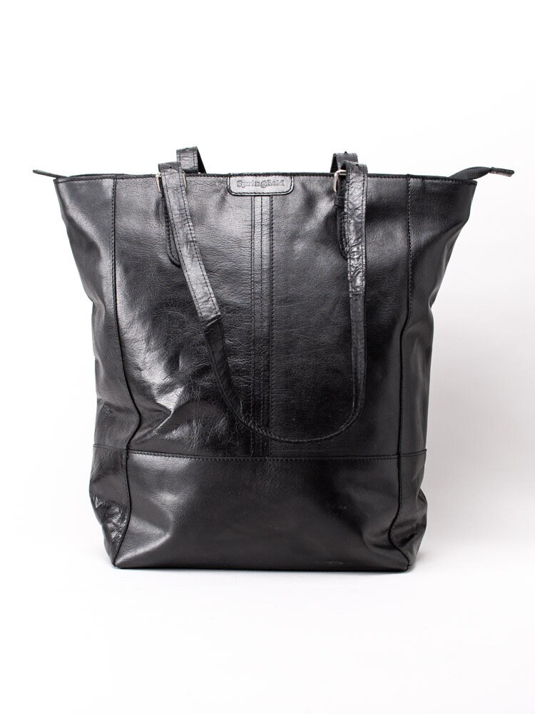 Köp Springfield - Svart shoppingbag i skinn | Skoman.se